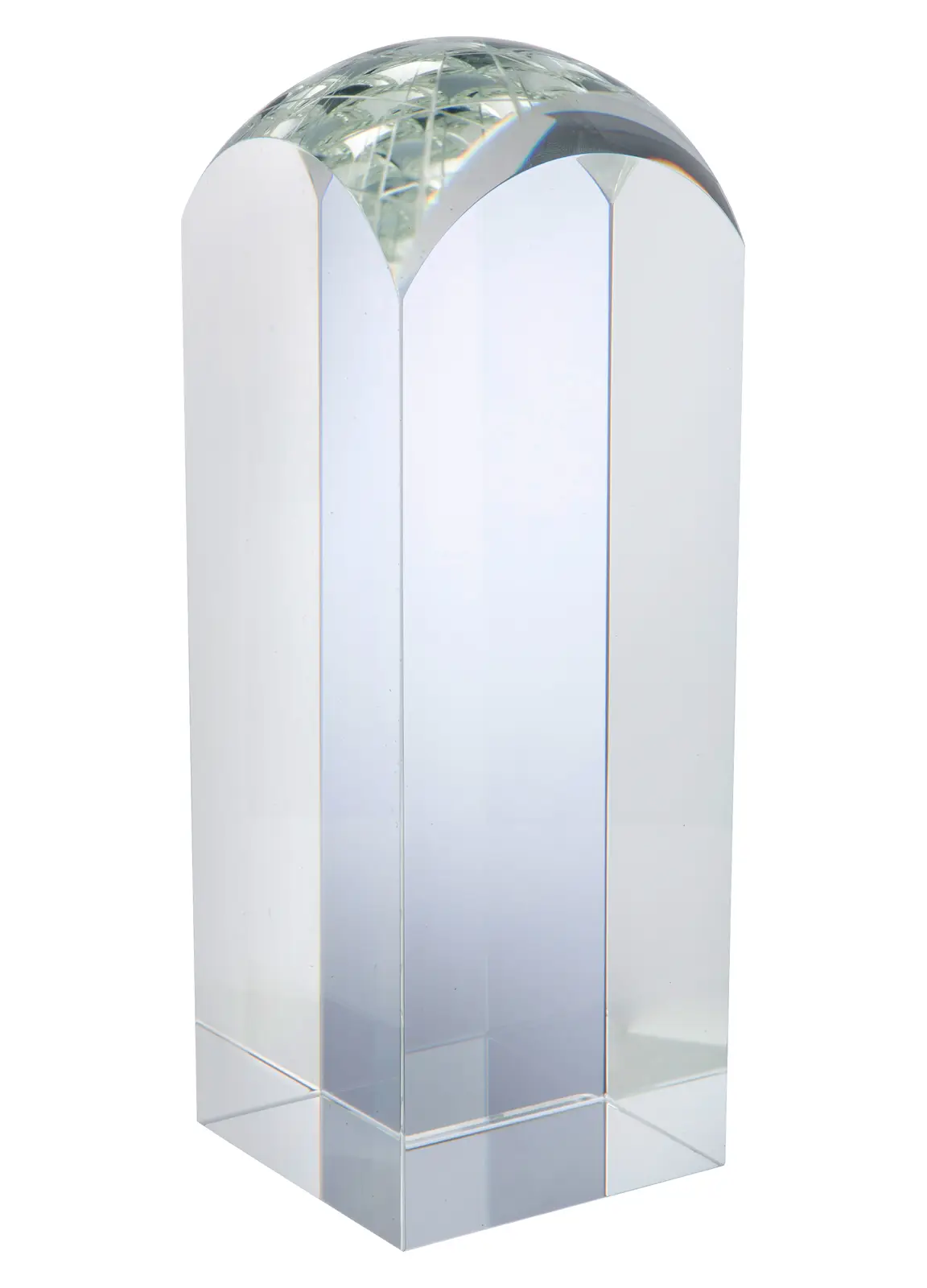 Square Domed Optical Crystal Award - SilverTrophy