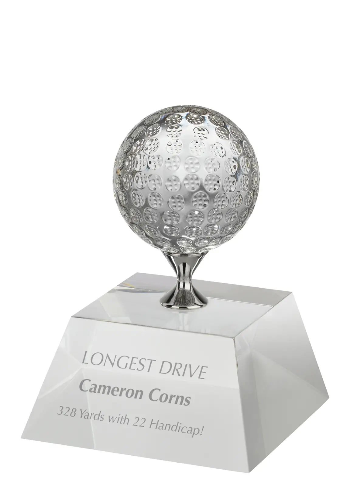 Crystal Golf Ball Award - SilverTrophy
