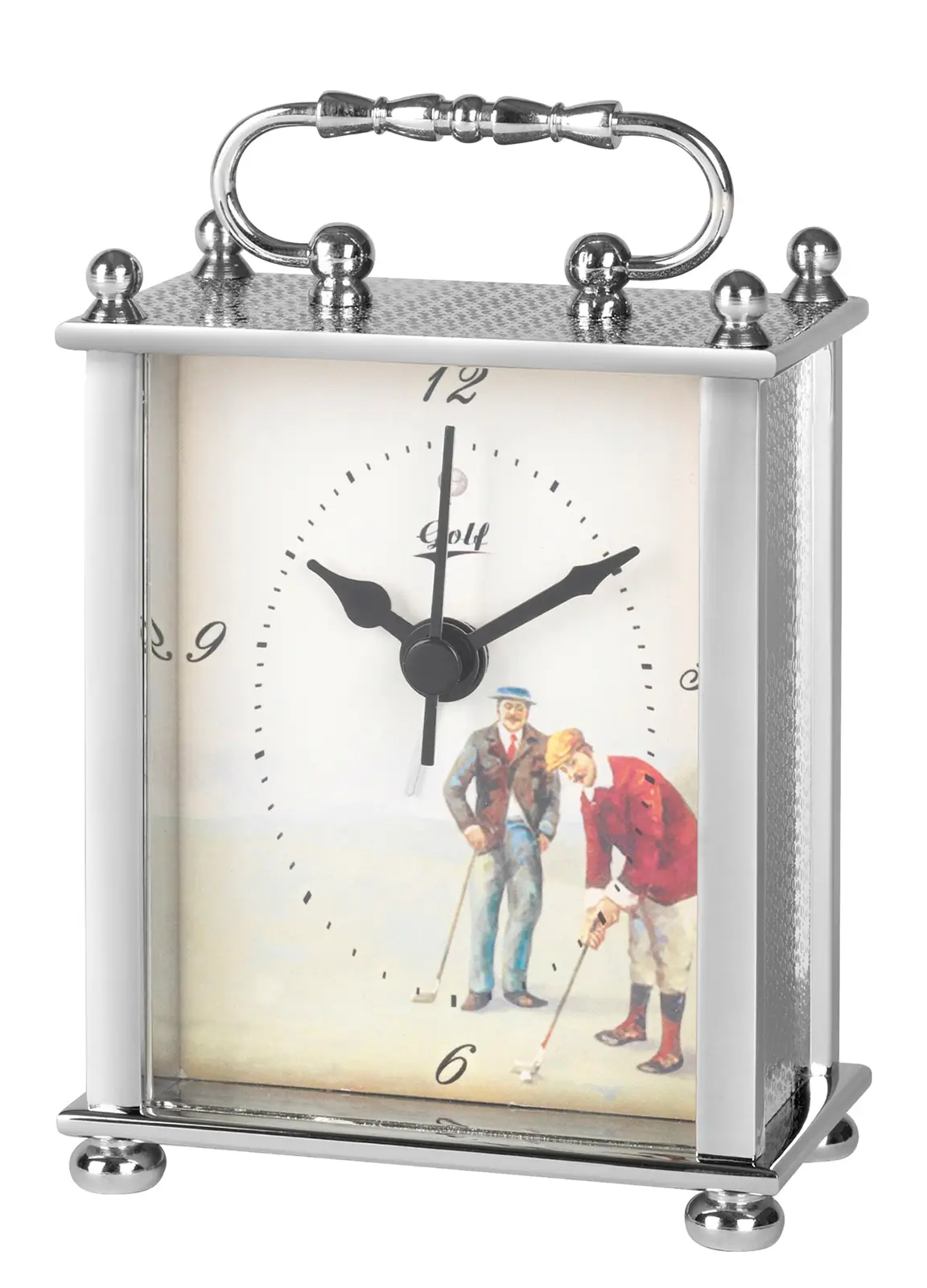Antique Golf Carriage Clock - SilverTrophy