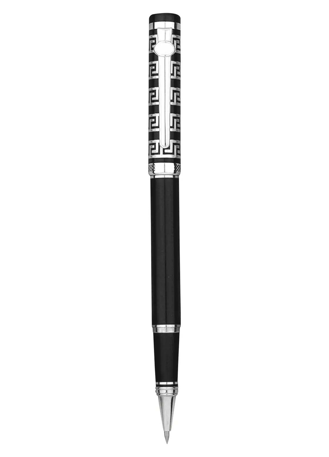 Art Deco Black & Chrome Retro Pen - SilverTrophy