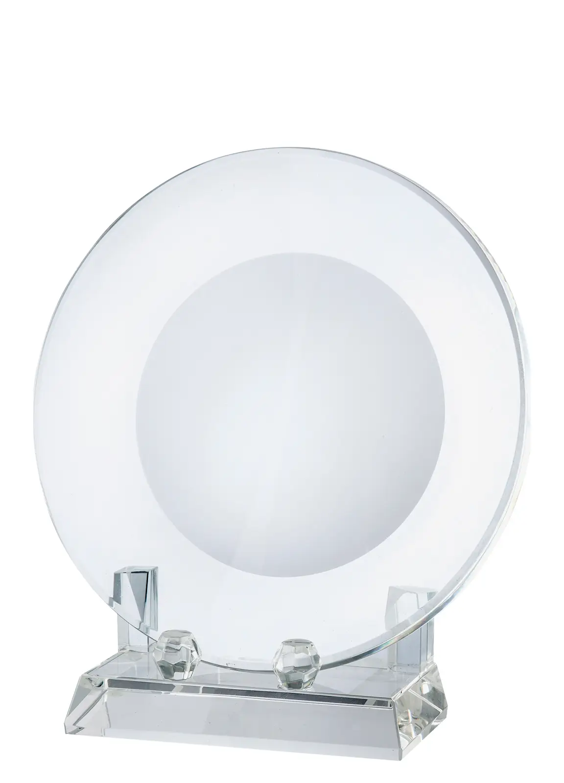 Optical Crystal Display Plate & Stand - SilverTrophy