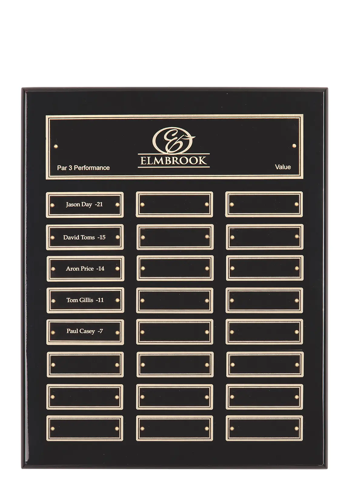 Black Gloss Perpetual Record Plate Wall Hanging Plaque - SilverTrophy