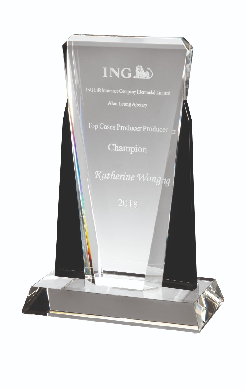 Champions Plaque Crystal Award - SilverTrophy
