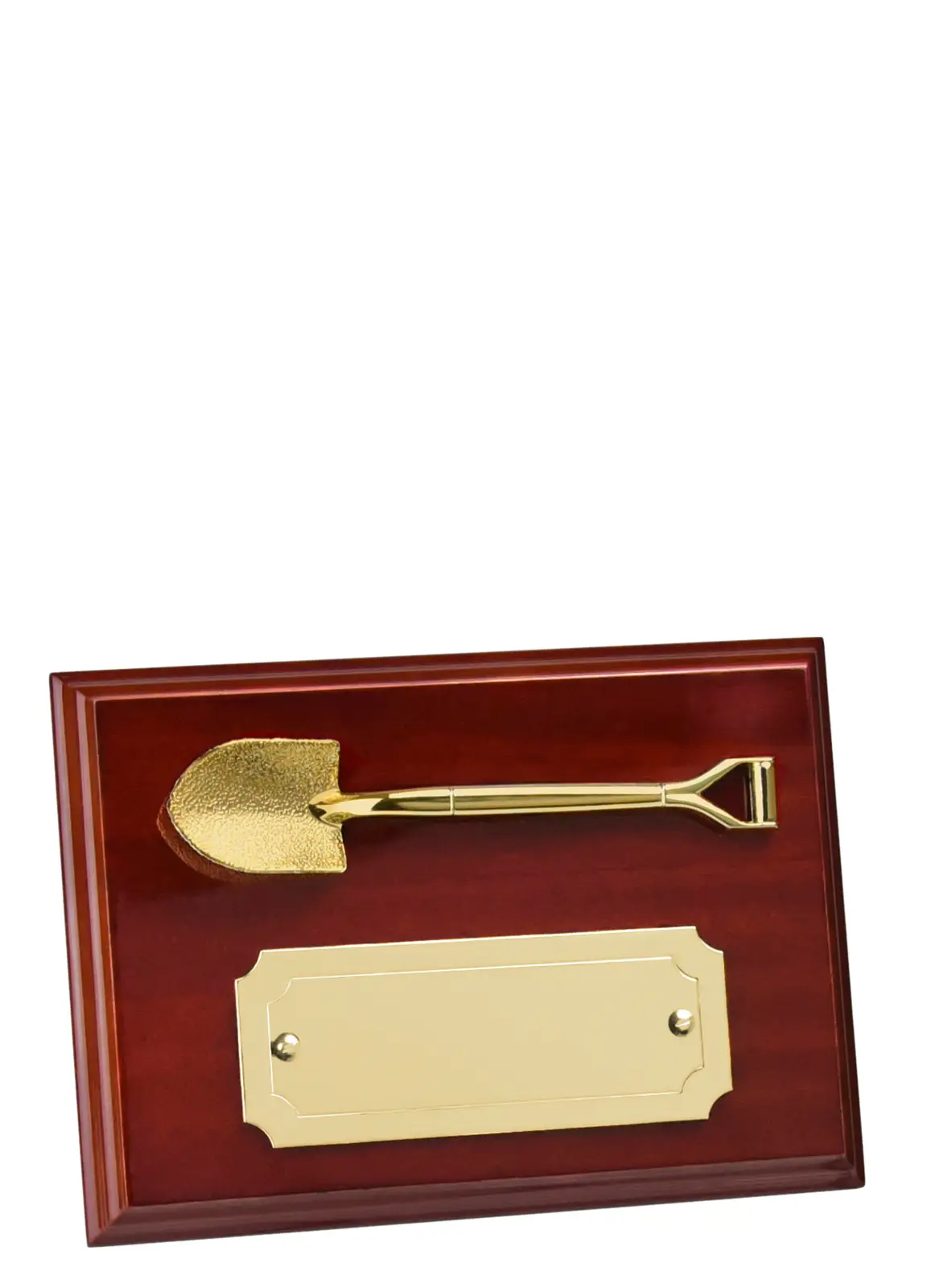 Gold & Silver Shovel Plaque Topping Out Ceremony Award - SilverTrophy